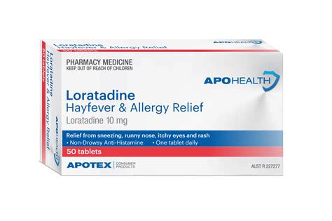 Apohealth Loratadine Hayfever And Allergy Relief Tablets Box Of 50 Claratyne Generic