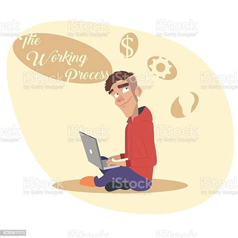 Man Programmer Is Working Coding And Programming On His Laptop Stock
