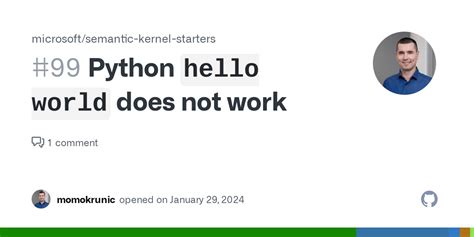 Python Hello World Does Not Work Issue Microsoft Semantic Kernel Starters Github