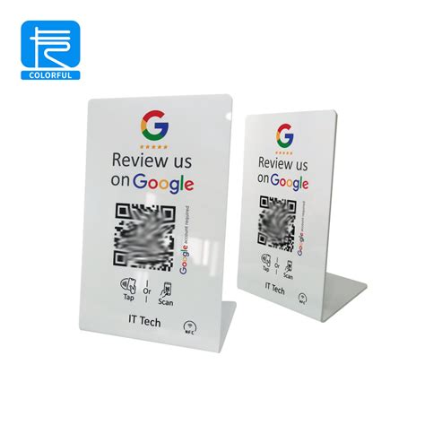 Customize Qr Code Socia Media Acrylic Nfc Menu Display Table Stand Nfc