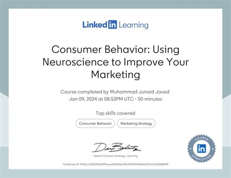 muhammad junaid javed on linkedin certificate of completion
