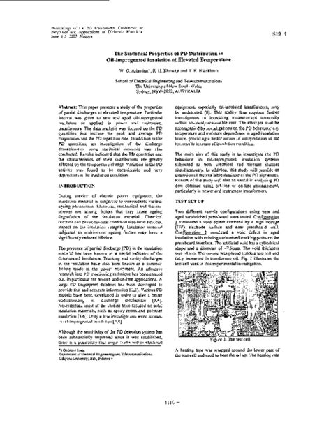 Pdf The Statistical Properties Of Pd Distribution In Oil Impregnated Insulation At Elevated