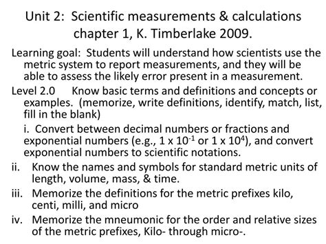 PPT Metric Units Scientific Notation Basic Conversions Dimensional Analysis