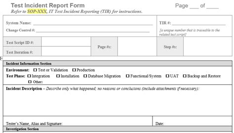 Test Incident Report Techunity Inc