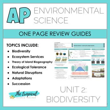 AP Environmental Science APES Unit 2 Biodiversity Review TpT