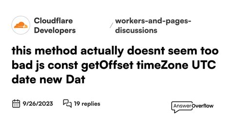 This Method Actually Doesnt Seem Too Bad ```js Const Getoffset Timezone Utc Date New