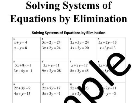 Solving System Of Equations By Elimination Worksheet Equations Worksheets