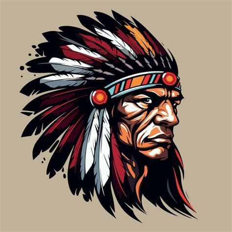 Apache Indian Warrior Head Logo Mascot Vector Illustration 27576336
