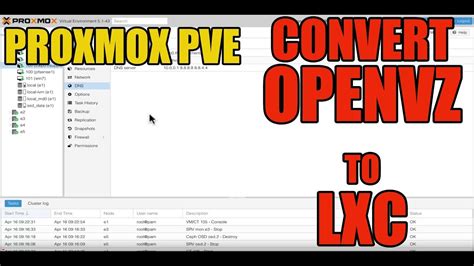 Proxmox Pve How To Convert Openvz To Lxc Youtube