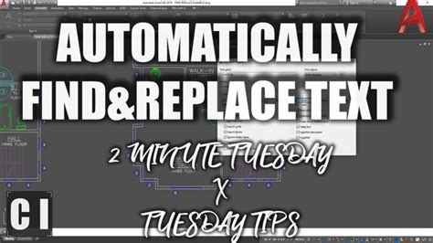 Autocad How To Find And Replace Text In An Entire Drawing Automatically 2 Minute Tuesday Cad