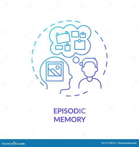 Episodic Memory Adhd Blue Gradient Concept Icon Cartoon Vector 311729131