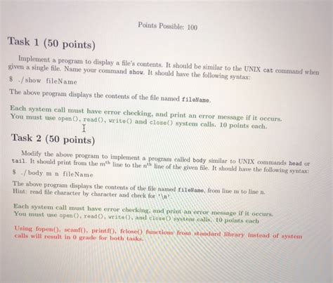 Solved Points Possible 100 Task 1 50 Points Implement A