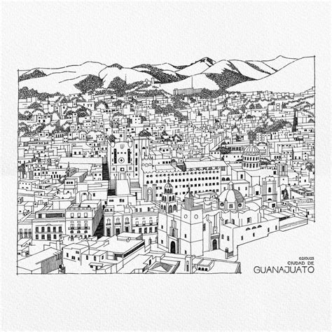 Ciudad De Guanajuato Ciudad De Guanajuato Dibujos A Mano Alzada