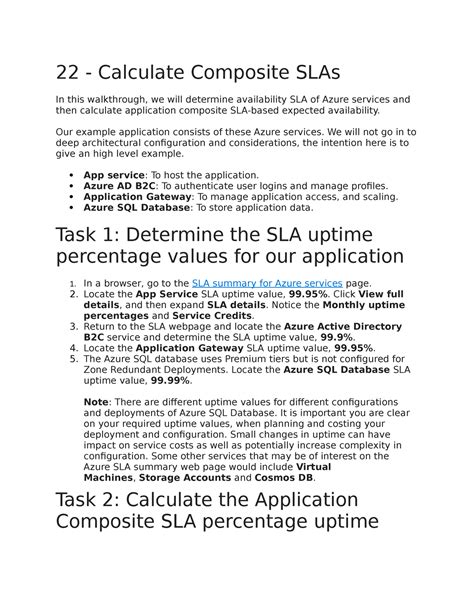 22 Calculate Composite Slas Our Example Application Consists Of These Azure Services We