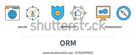 Orm Concept Icons Online Reputation Management Stock Vector Royalty