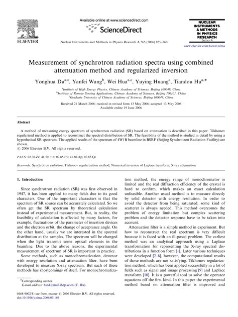 Pdf Measurement Of Synchrotron Radiation Spectra Using Combined