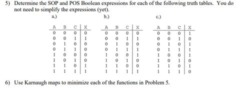 Solved 5 Determine The Sop And Pos Boolean Expressions For