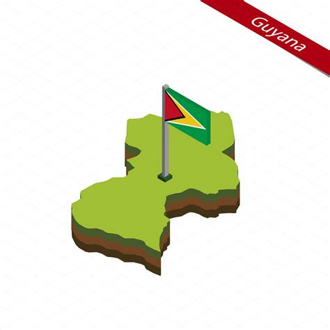 Guyana Isometric Map And Flag Vector Illustration Vector Art At Vecteezy