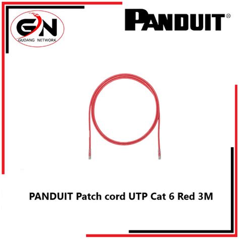 Jual PANDUIT Patch Cord UTP Cat 6 Red 3M Patchcord Cat6 Merah Jakarta Pusat Gudang Network