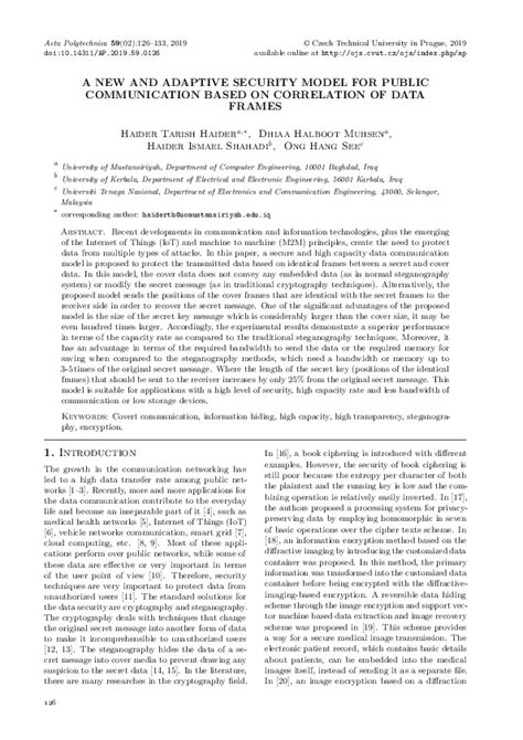 Pdf A New And Adaptive Security Model For Public Communication Based