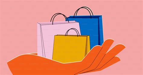 쇼핑 또는 판매 또는 배달 개념은 배너 또는 소셜 네트워크 프로모션을 위해 쇼핑백을 들고 있는 트렌디한 미니멀한 밝은 색상의 손입니다 분홍색 배경에 격리되어 있습니다