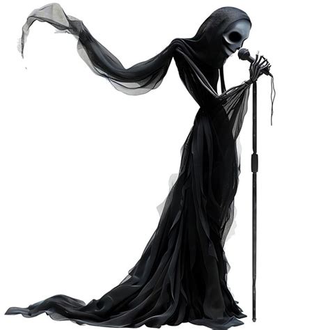 Grim Reaper Singing Into A Microphone Halloween Concept Premium Ai Generated Image