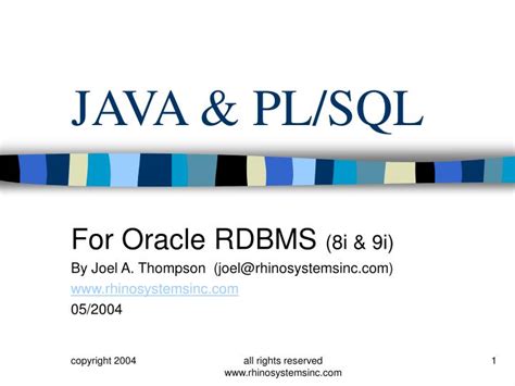 Ppt Java And Plsql Powerpoint Presentation Free Download Id146618