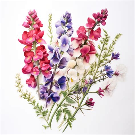 Premium Ai Image Lupine Flowers Watercolour Illustration Art Of