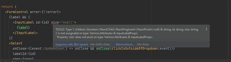 Inputlabel Does Not Accept Prop Size In Typescript · Issue 31089