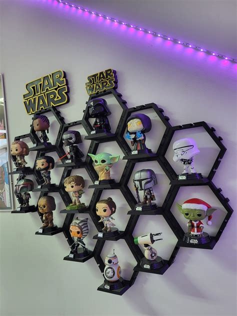 Funko Pop Locking Wall Shelf W Display Funko Pop Stage Etsy