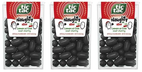 Tic Tac Sour Cherry Mints Naughty Or Nice Lumps Of Coal 084 Oz 3 Pack