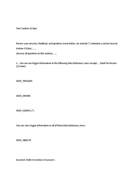 Oracle Plsql Section 13 15 Answers Pdf Plsql Subroutine