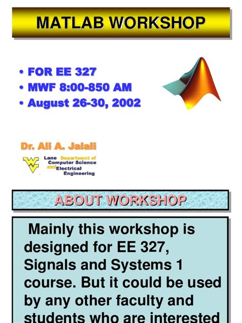 Matlab Workshop Lecture 1 Matlab Graphics