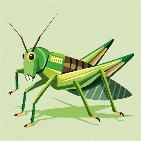A Green Grasshopper With A Green Face And A Green And Brown Body A Green Grasshopper With A Green Face And A Green And Brown Body