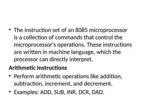 Instruction Set And Programming With 8085 Pptx Instruction Set And Programming With 8085 Pptx