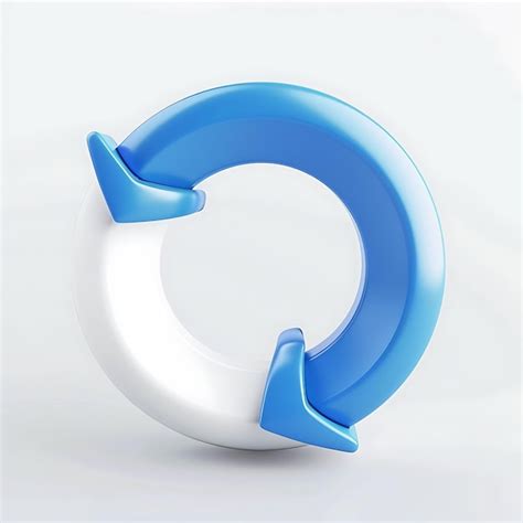Refresh 3d Icon With Arrows And Circle Arrows Are Blue And C Simple Icon Render Isolated Symbol