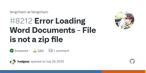 Error Loading Word Documents File Is Not A Zip File · Langchain Ai Langchain · Discussion