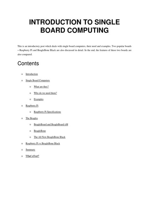 Introduction To Single Board Computing Pdf Raspberry Pi Personal