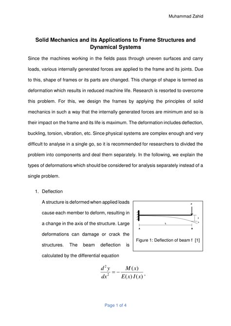 PDF Solid Mechanics And Its Applications To Frame Structures And Dynamical Systems