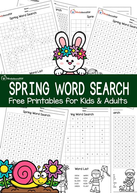 Free Printable Spring Word Search With Answers