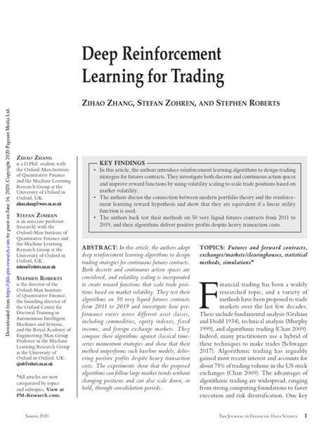 deep reinforcement learning pdf algorithmic trading applied mathematics