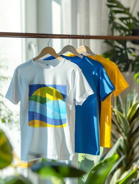 매달린 T 셔츠 모형 프리미엄 Ai 생성 Psd