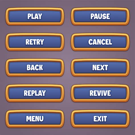 Premium Vector Game Ui Set Of Buttons In Cartoon Style Gui To Build