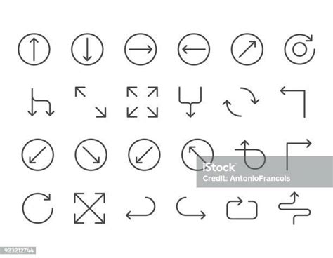 화살표 편집 가능한 선 48 X 48 픽셀 완벽 한 벡터의 집합 개발에 대한 스톡 벡터 아트 및 기타 이미지 개발 검은색 공연 Istock