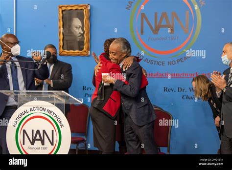 New York City Councils Speaker Adrienne Adams Hugs Rev Al Sharpton