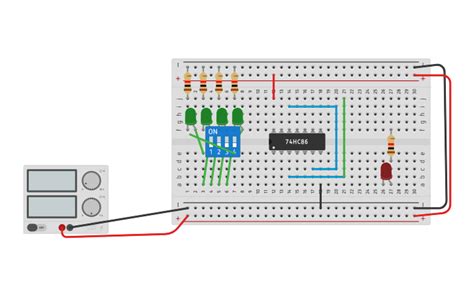 Circuit Design Even Parity Checker Tinkercad