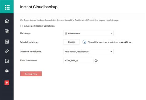 Cloud Backup Zoho Sign