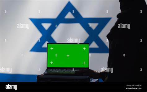 Israel Air Defense Command Operator Conscript Using Radar On Green Screen Laptop To Detect