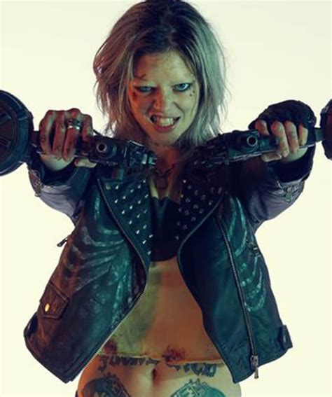 Guns Akimbo Samara Weaving Black Biker Leather Jacket