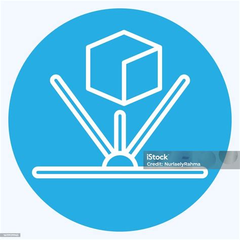 아이콘 홀로그램입니다 3d 시각화 기호와 관련이 있습니다 파란 눈 스타일 심플한 디자인 편집 가능 간단한 그림 3차원 형태에 대한 스톡 벡터 아트 및 기타 이미지 Istock